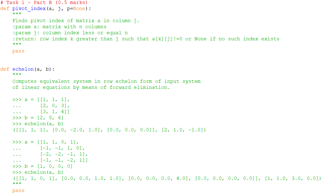 Task 1: Gaussian Elimination for Singular Matrices | Chegg.com
