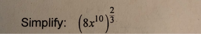Solved Simplify: (8x10)3 | Chegg.com