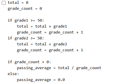 Solved If/elif/else structure grade1 and grade2 represent | Chegg.com