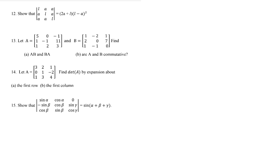 Solved 1. Write the following matrices in an array form (a) | Chegg.com