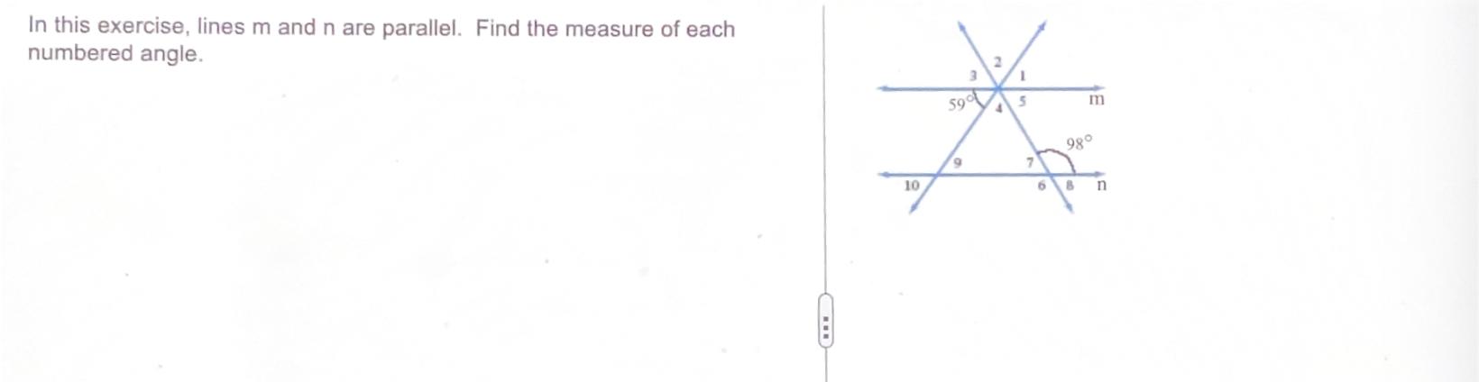 Solved In this exercise, lines m and n are parallel. Find | Chegg.com