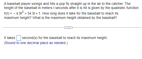 Solved A baseball player swings and hits a pop fly straight | Chegg.com