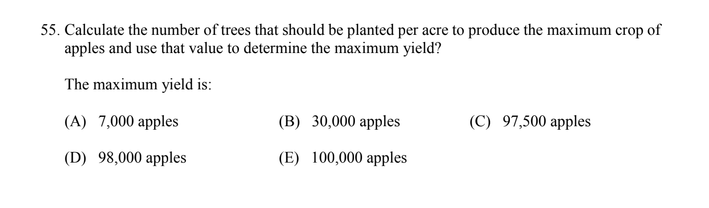 Solved 55. Calculate the number of trees that should be | Chegg.com