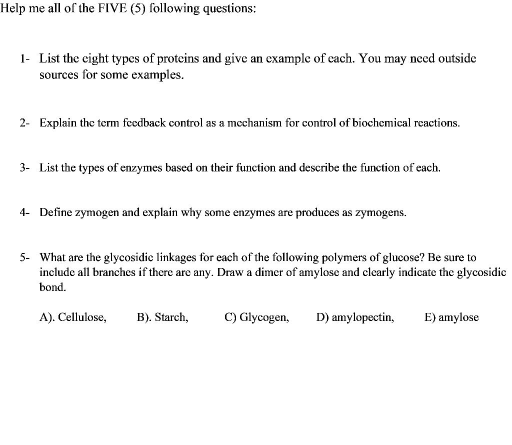 Help me all of the FIVE (5) following questions: 1- | Chegg.com