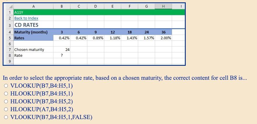 Solved A B C D E F F G H 1 6 9 12 18 24 36 1 A11Y 2 Back to | Chegg.com