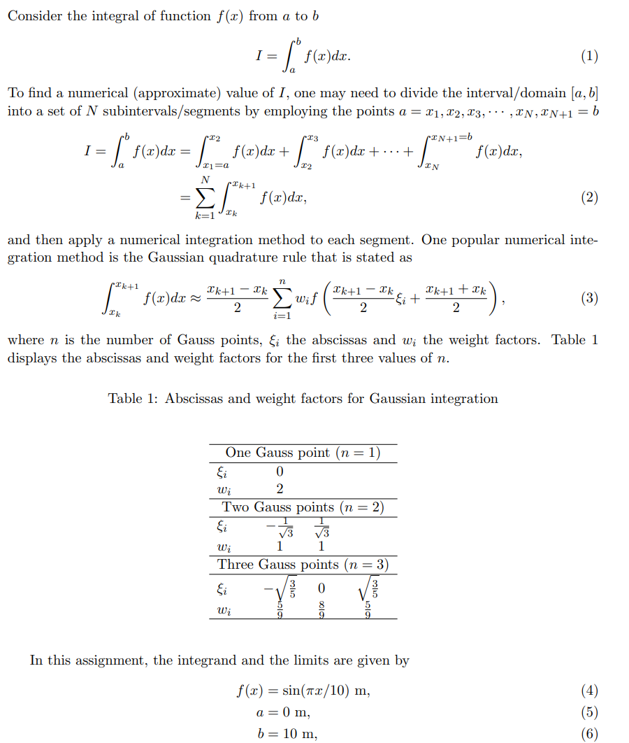 Solved Need a Matlab Code for Gaussian Quadrature over Three | Chegg.com