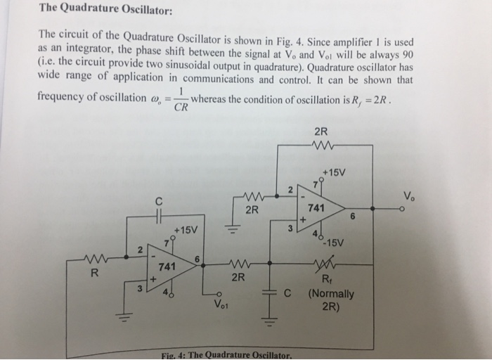 Solved oscillation 2.1 kHz. Use 3. Design the oscillator of | Chegg.com