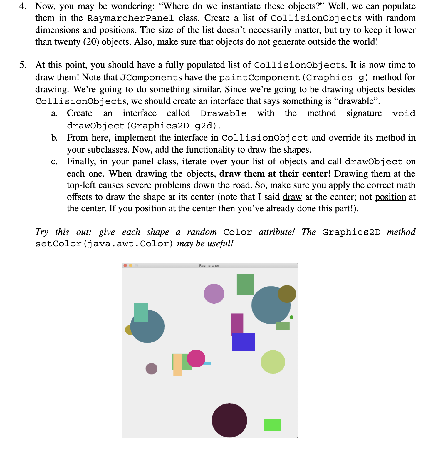 RaymarcherRunner.java1 usage Qoverride public void | Chegg.com