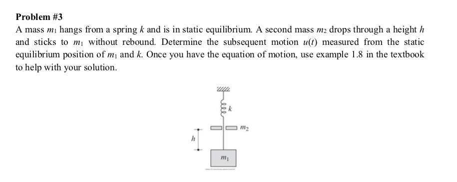 Solved Problem #3 A mass mi hangs from a spring k and is in | Chegg.com