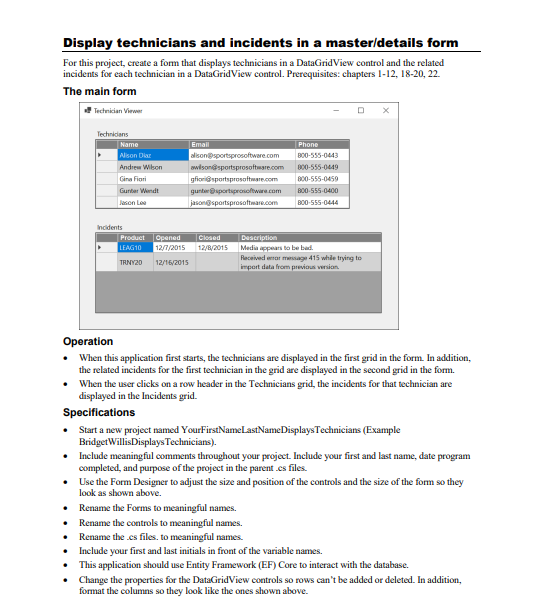 How to use the Tech Support database The project | Chegg.com