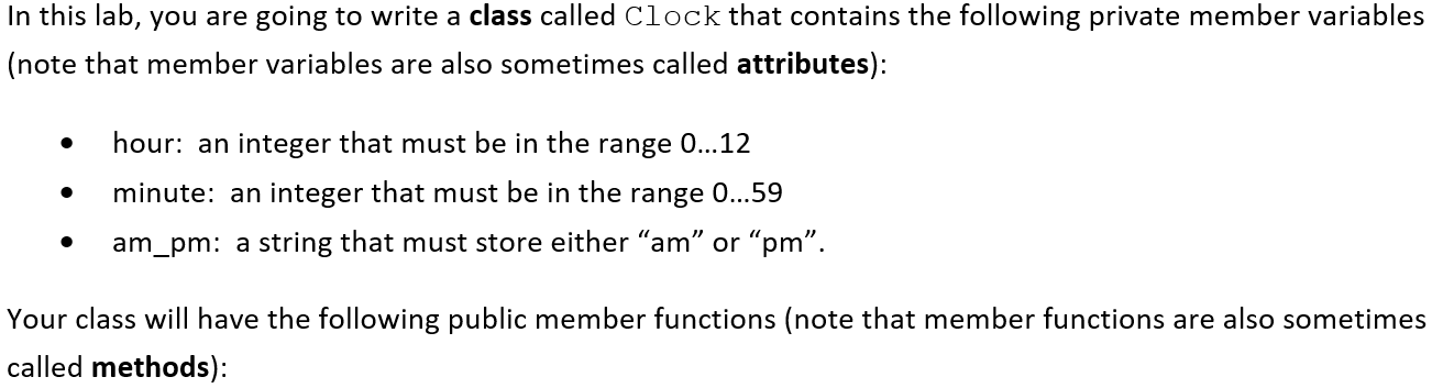 Solved In this lab, you are going to write a class called | Chegg.com