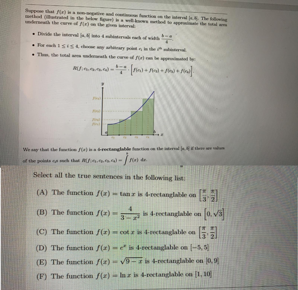 Solved Suppose that f(x) is a non-negative and continuous | Chegg.com