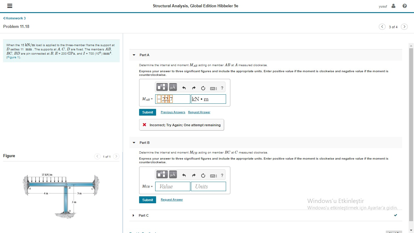 Solved When the 15 kN/mkN/m load is applied to | Chegg.com