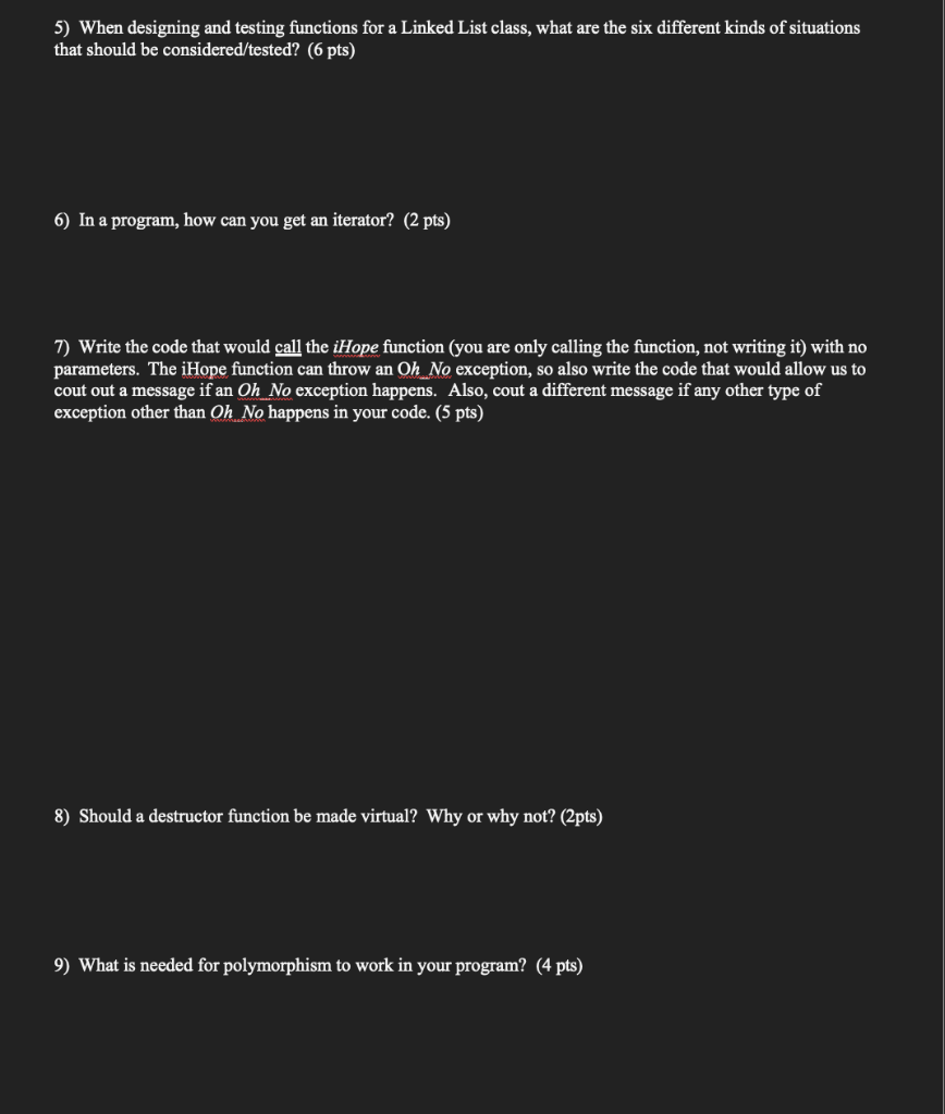 Solved 5 When Designing And Testing Functions For A Linked