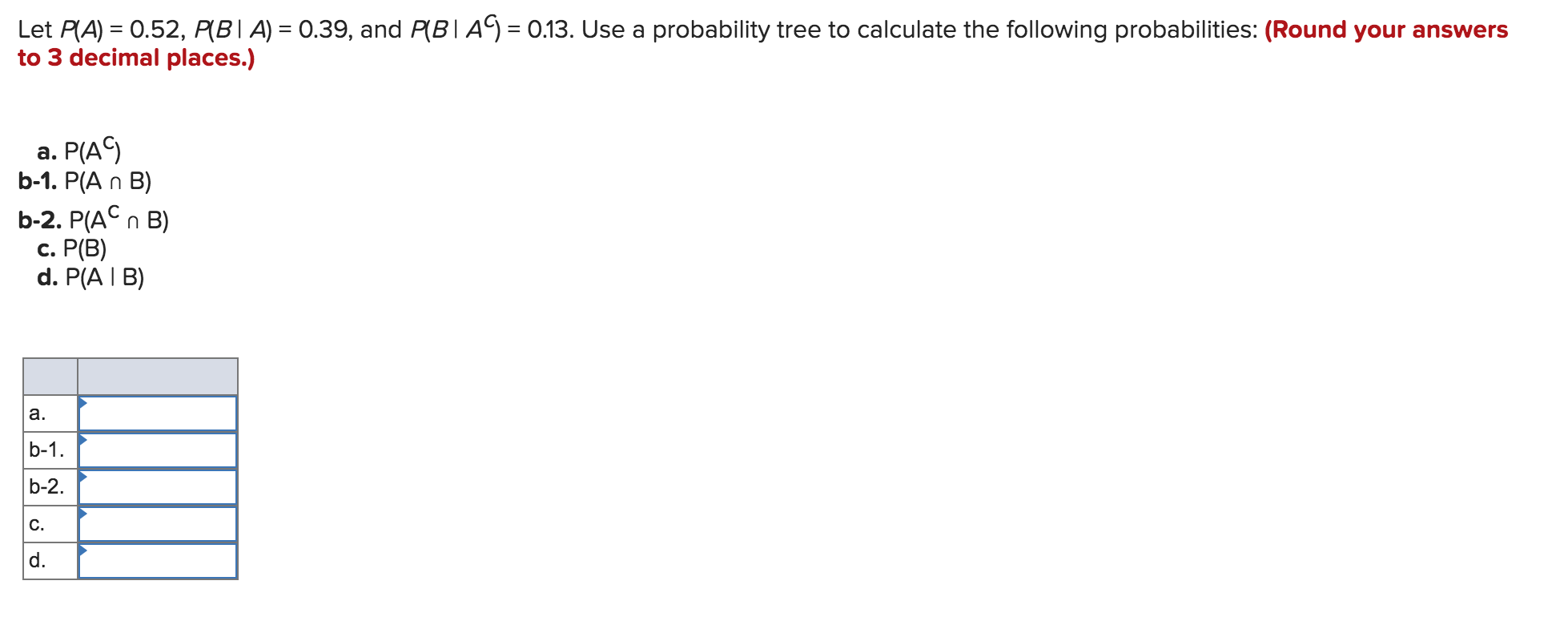 Solved Let P(A) = 0.52, PIBIA) = 0.39, and PIBIAG = 0.13. | Chegg.com