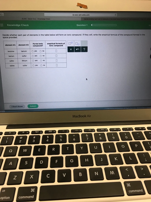 Solved Knowledge Check Question 1 Decide whether each pair | Chegg.com