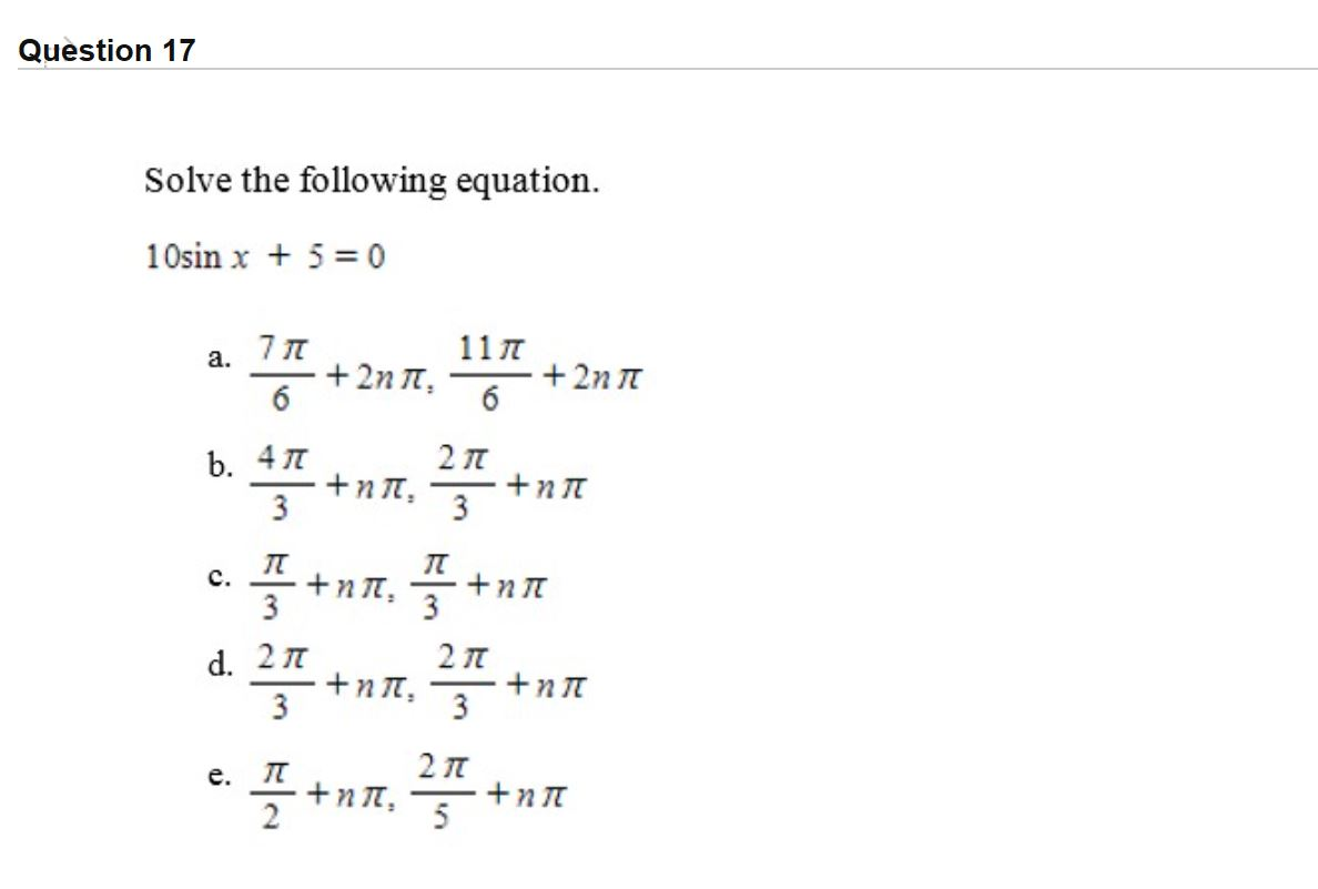 Solved Question 16 Solve the following equation. 4cos x + 2 | Chegg.com