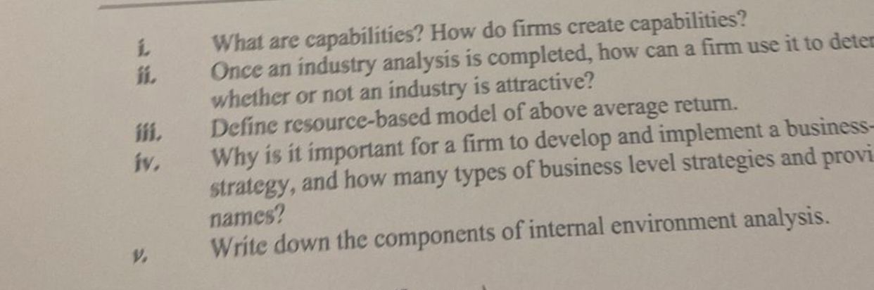 Solved i. What are capabilities? How do firms create | Chegg.com