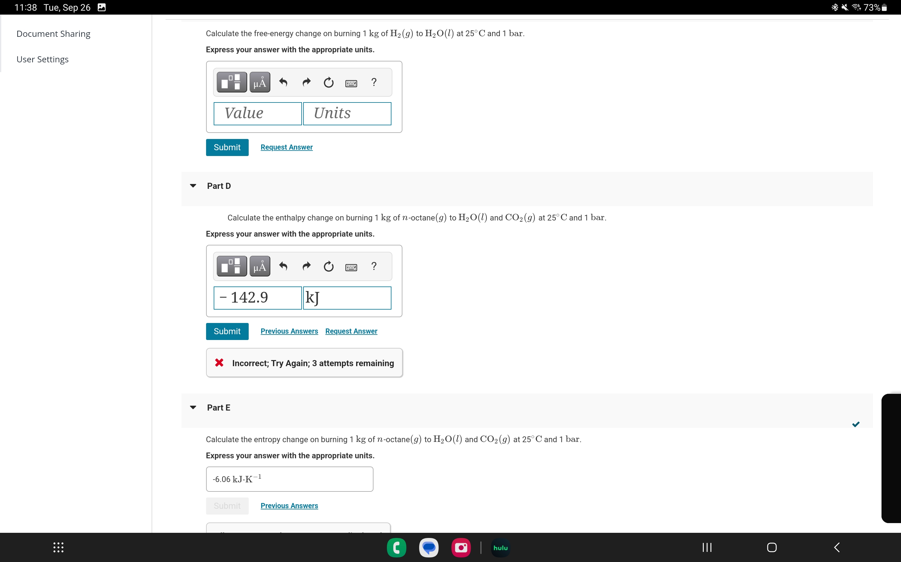 Solved Document Sharing User Settings Calculate the | Chegg.com