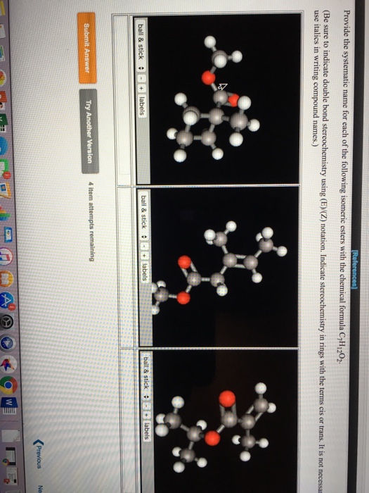 Solved Provide The Systematic Name Of Each Of The Following