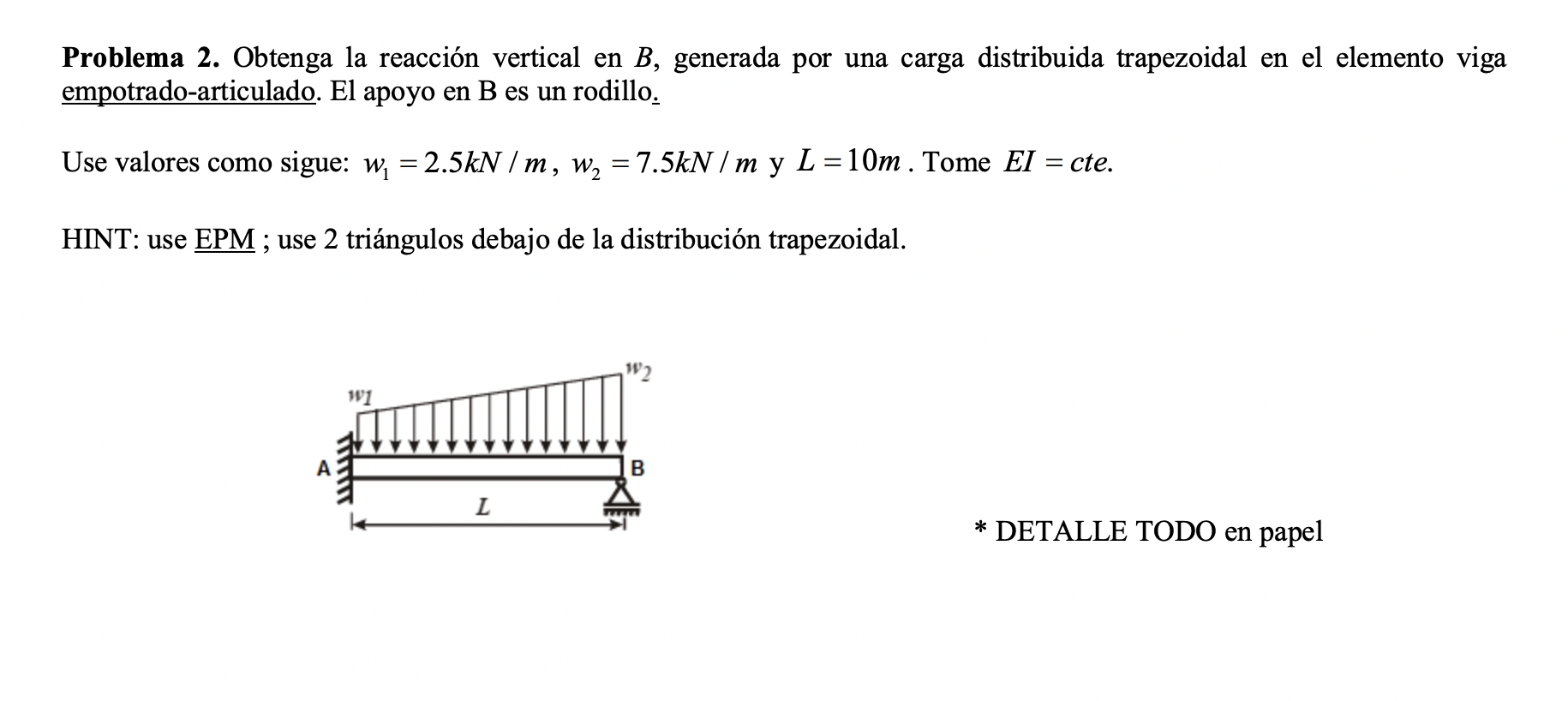 Solved Obtain the vertical reaction at B, generated by a | Chegg.com