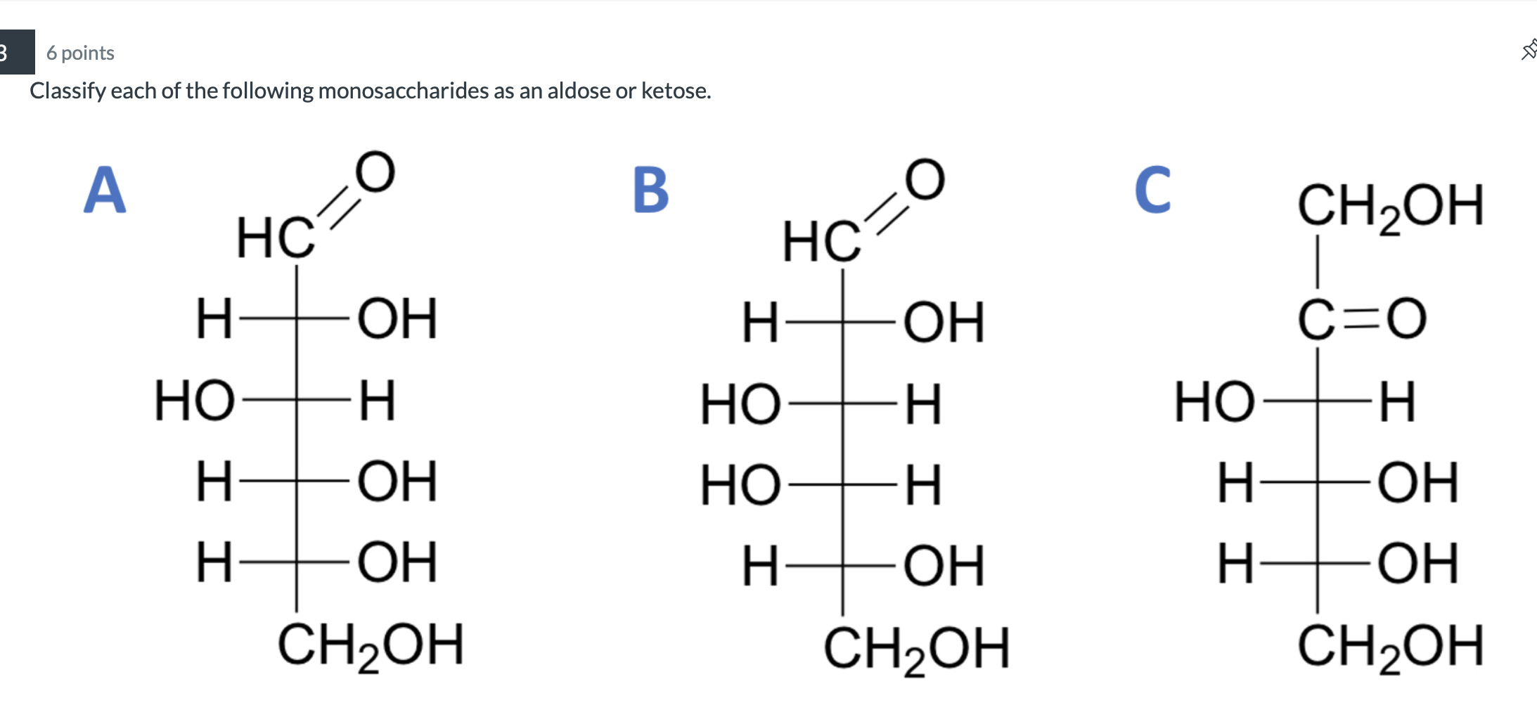 Solved 6 points Classify each of the following | Chegg.com