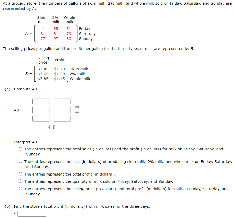 Solved At a grocery store, the numbers of gallons of skim | Chegg.com