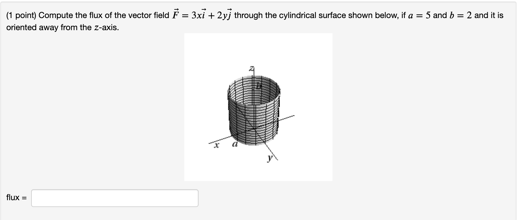 Solved (1 point) Compute the flux of the vector field | Chegg.com