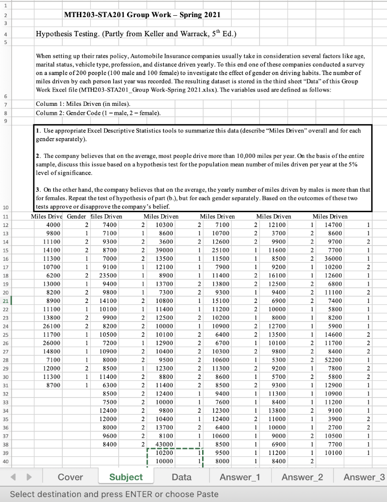 Solved 1 2 3 MTH203-STA201 Group Work - Spring 2021 4 5 | Chegg.com