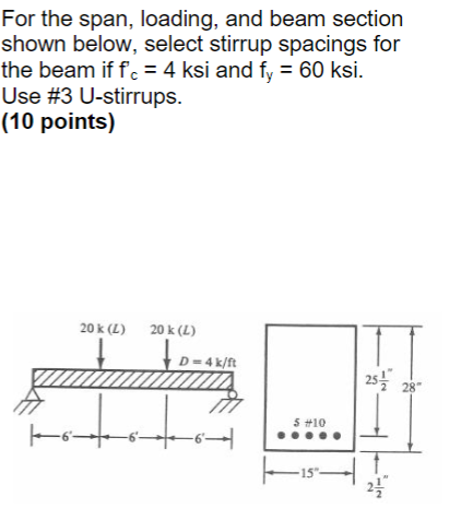 Solved For the span, loading, and beam section shown below, | Chegg.com