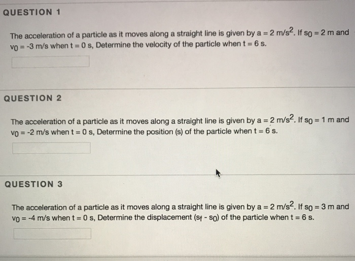 Solved QUESTION 1 The acceleration of a particle as it moves | Chegg.com