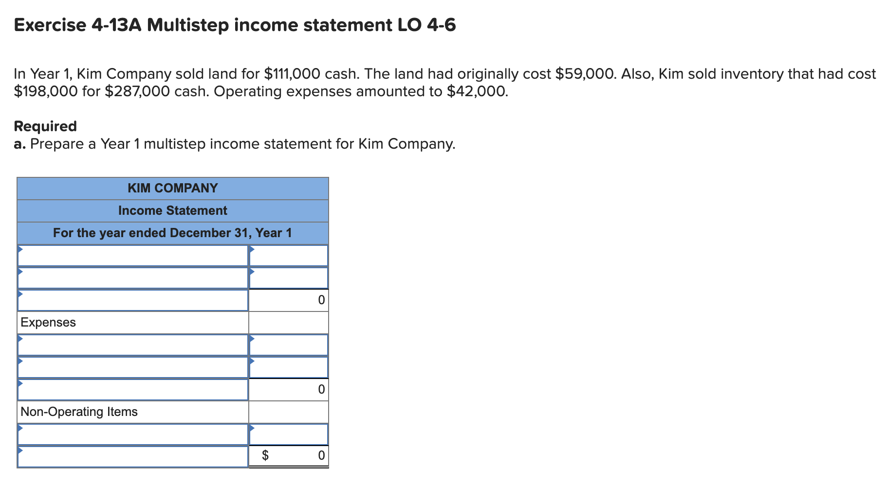 Solved Exercise 4-13A Multistep income statement LO 4-6 In | Chegg.com