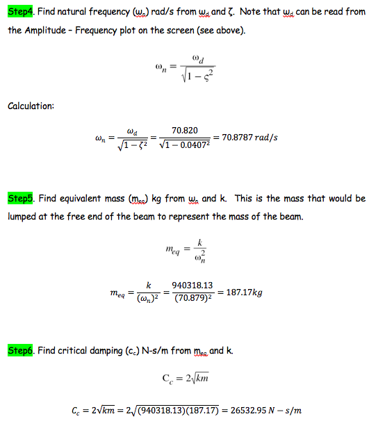 Solved Step1. Find logarithmic decrement (D) from | Chegg.com