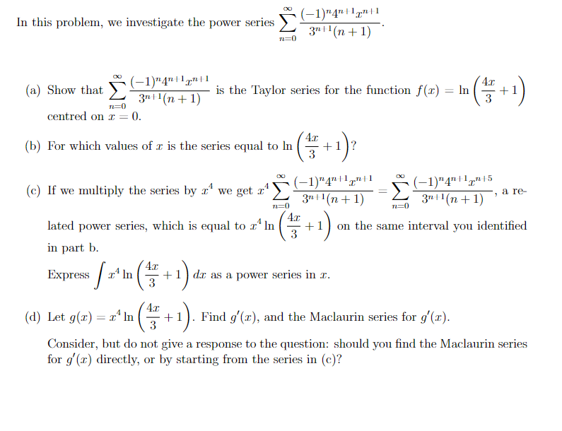 Solved (-1)"4n11211 In this problem, we investigate the | Chegg.com