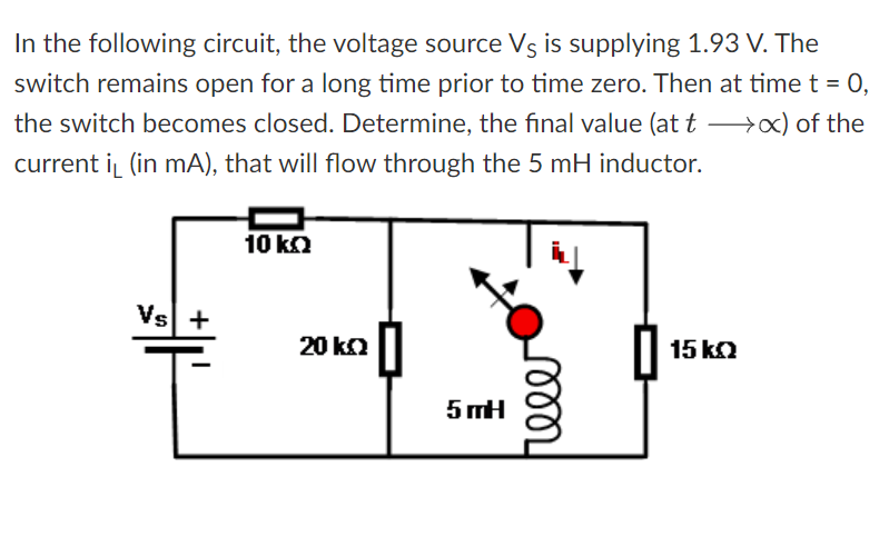 Solved In the following circuit, the voltage source VS is | Chegg.com