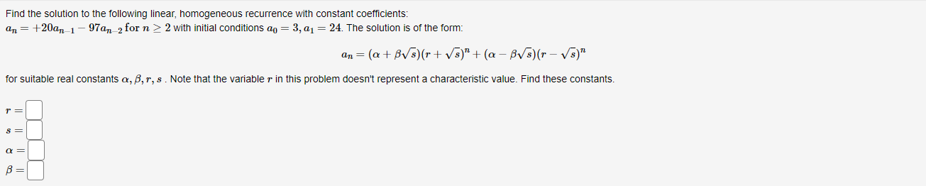 Solved Find the solution to the following linear, | Chegg.com