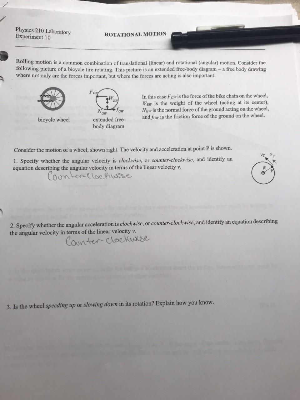 Solved Physics 210 Laboratory Experiment 10 ROTATIONAL | Chegg.com