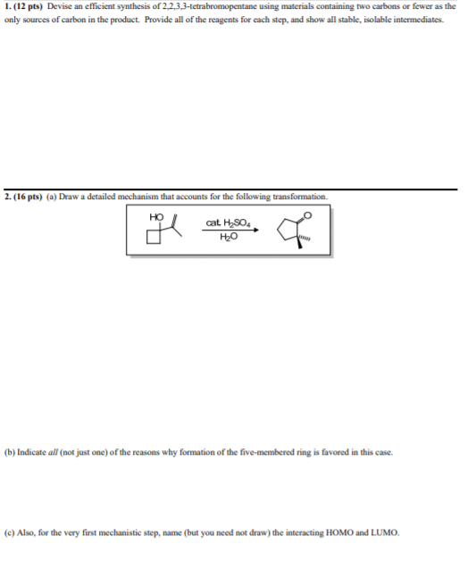Solved 1. (12 pts) Devise an efficient synthesis of | Chegg.com
