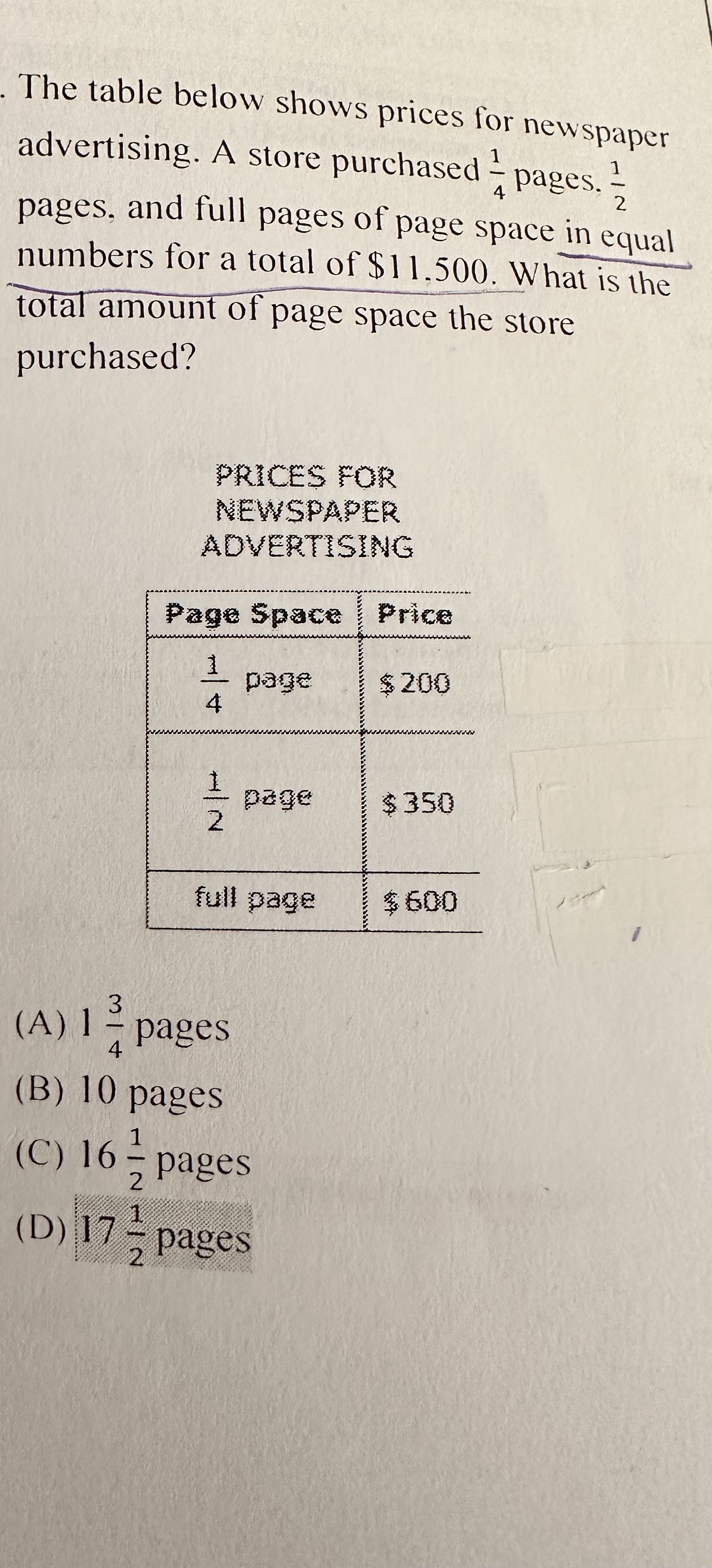Solved The table below shows prices for newspaper | Chegg.com