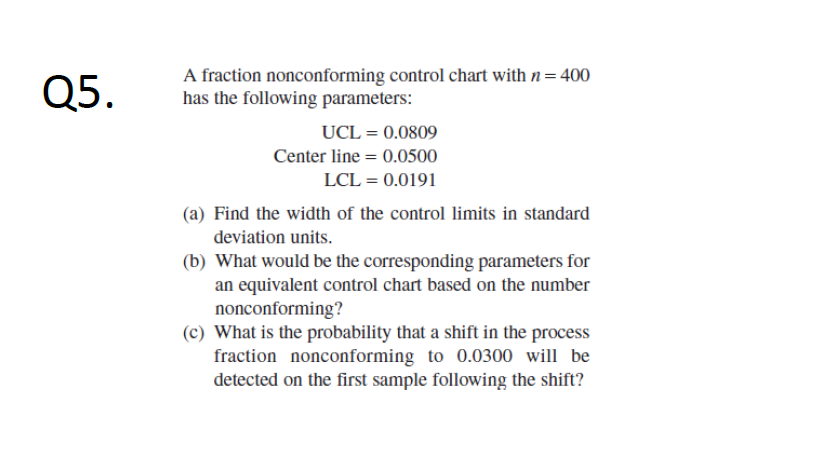 A fraction nonconforming control chart with 400 UCL | Chegg.com