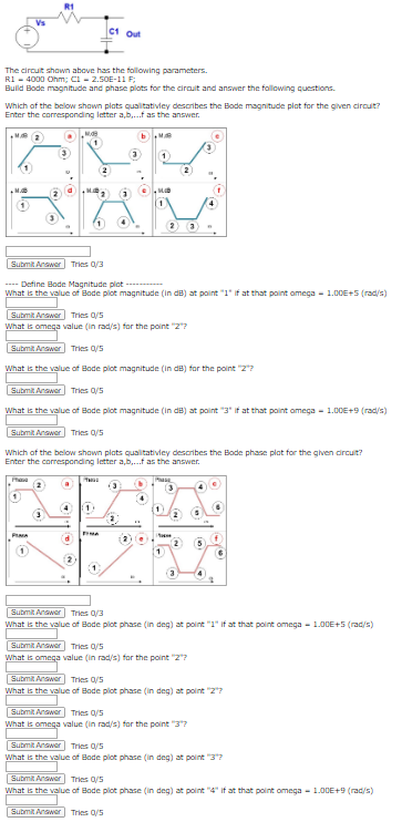 Solved The circuit shown above has the following parameters. | Chegg.com