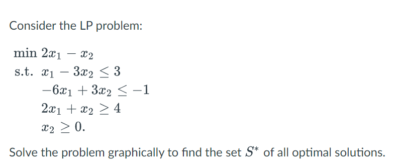 Solved Consider the LP problem:min,2x1-x2 | Chegg.com