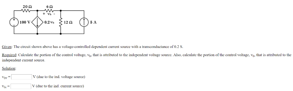 Solved 20 Ω on 5 A 100 V Given: The circuit shown above has | Chegg.com