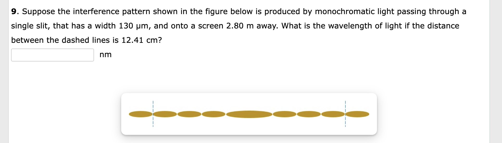Solved 9. Suppose the interference pattern shown in the | Chegg.com
