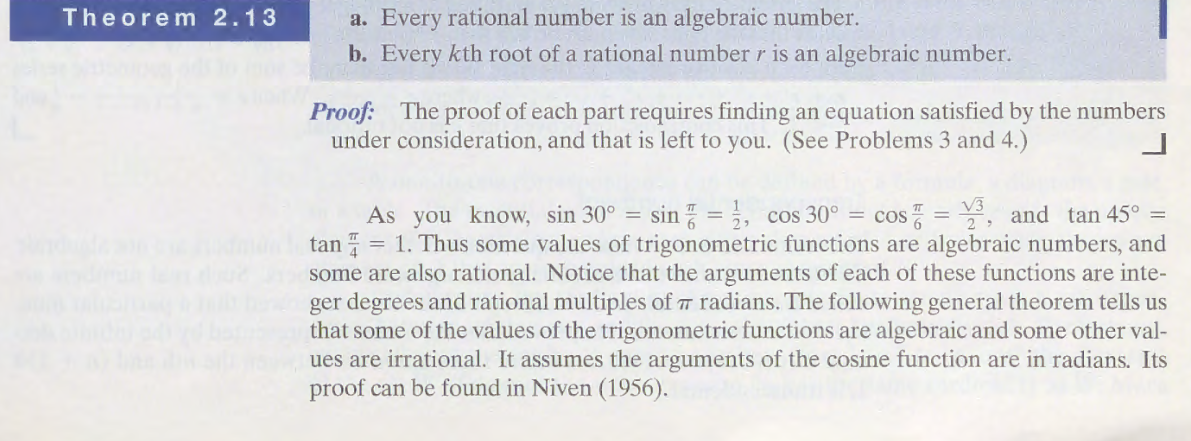 Solved a. Every rational number is an algebraic number. b. | Chegg.com