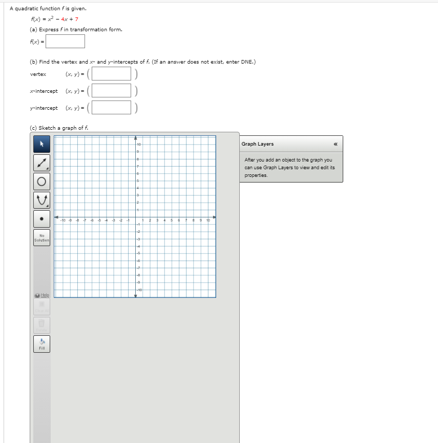 Solved A quadratic function fis given. F(x) = x2 - 4x +7 (a) | Chegg.com
