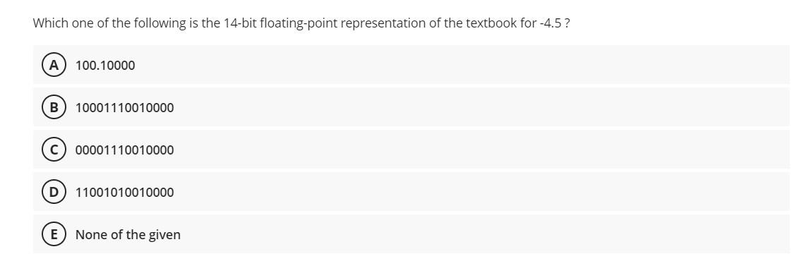 Solved Which one of the following is the 14-bit | Chegg.com