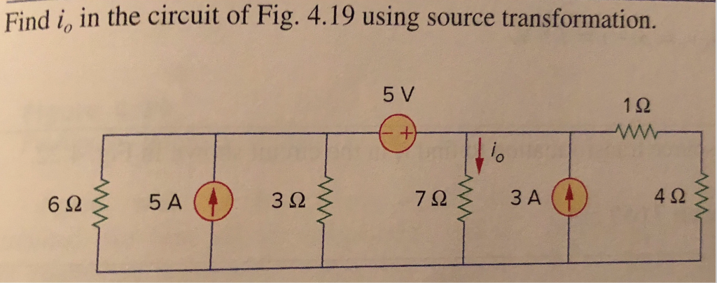 Solved Find i in the circuit of Fig. 4.19 using source | Chegg.com