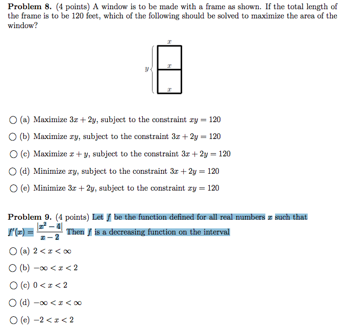 Solved Problem 8. (4 points) A window is to be made with a | Chegg.com