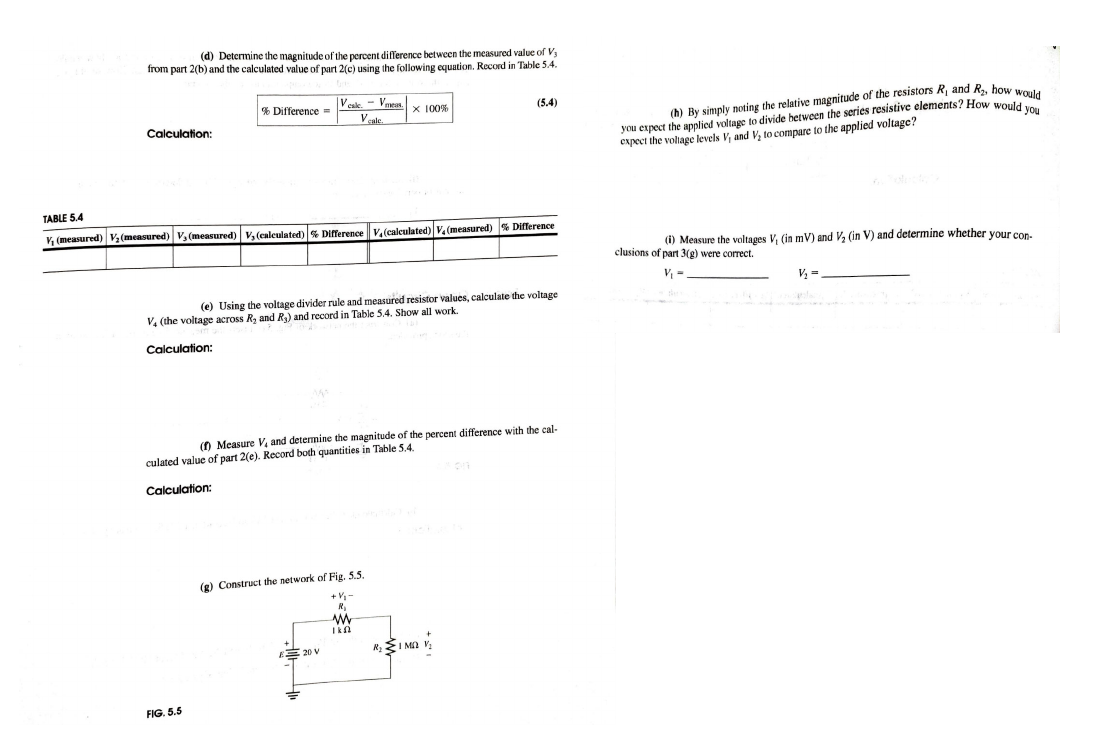 Solved Part 2 Voltage Divider Rule Construct the circuit of | Chegg.com